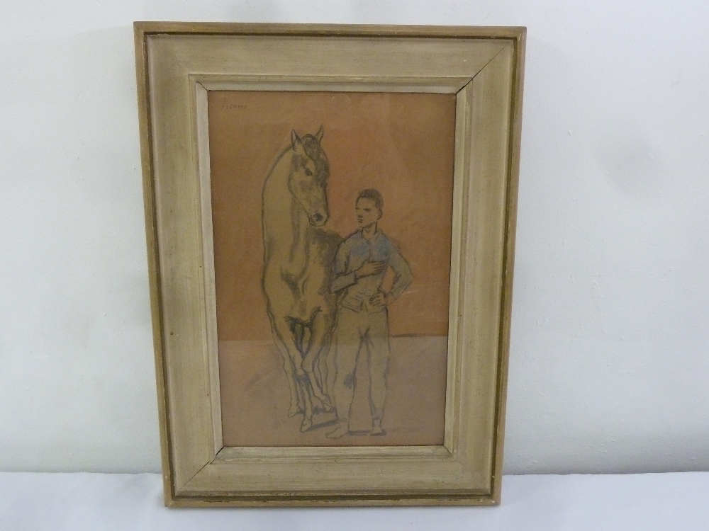 Pablo Picasso framed and glazed print titled Cheval avec jeune homme en ...