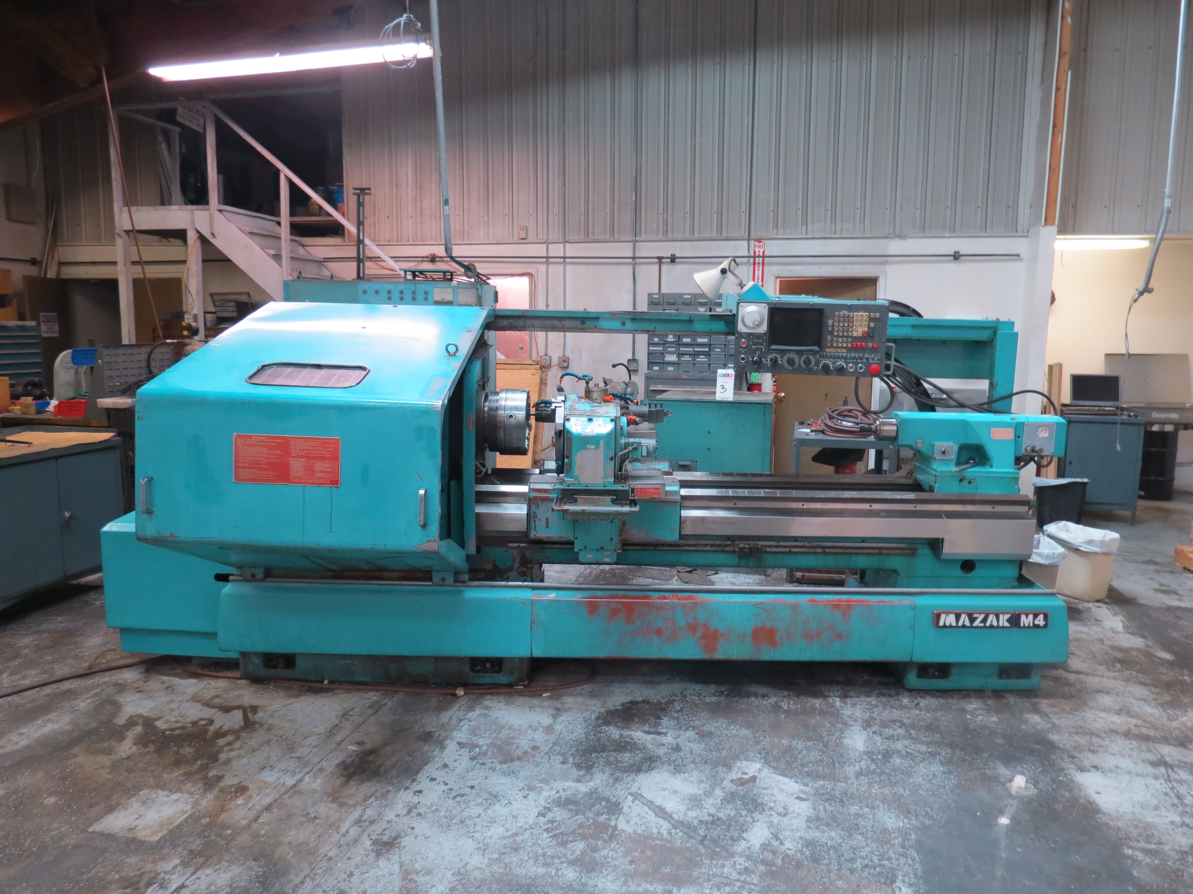 Mazak M4-1000 CNC Lathe, Fanuc 6T control, 22" swing x 60" centers, 25 ...