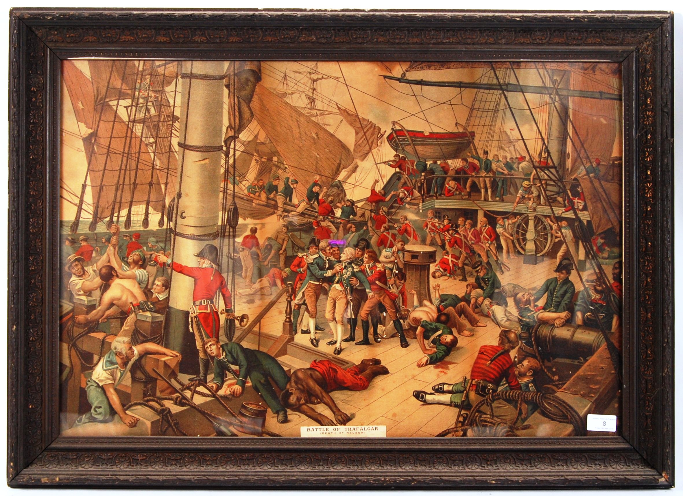 A superb 19th century antique colour lithograph print ' Battle Of ...