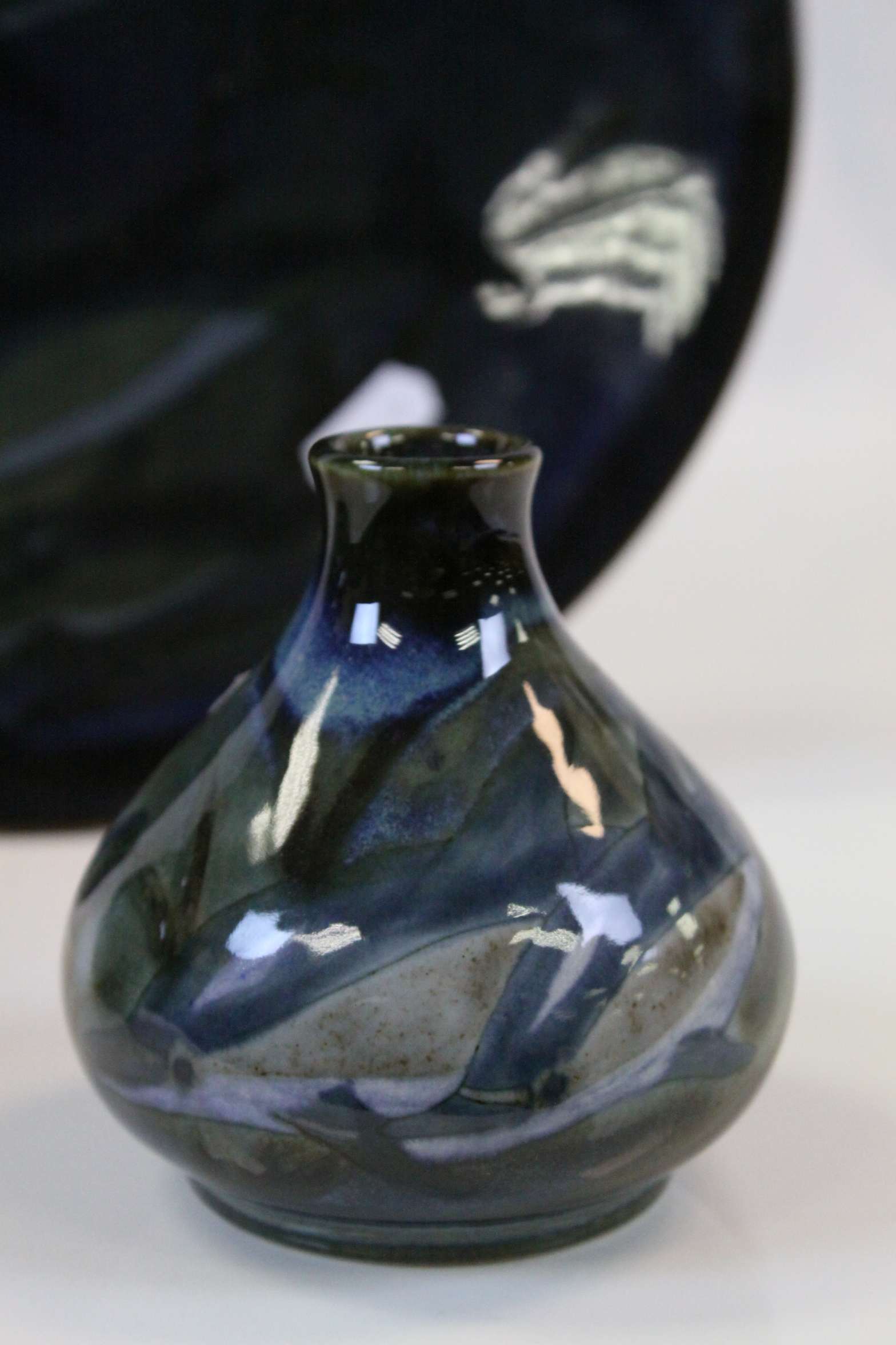 Cobridge Pottery comprising two vases and a plate in the Dolphin ...