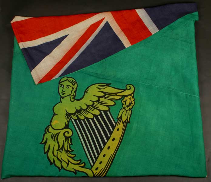 19th century, Irish Merchant Navy Green Ensign. A scarce unofficial ...