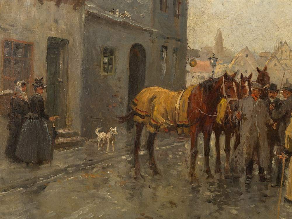 Georg Karl Koch (1857-1931), Street Scene, Painting, 20th C. Oil on ...