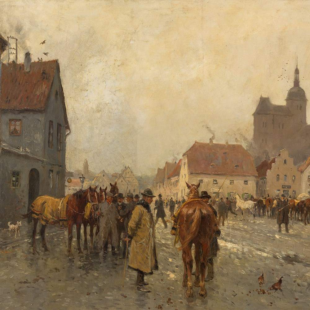 Georg Karl Koch (1857-1931), Street Scene, Painting, 20th C. Oil on ...