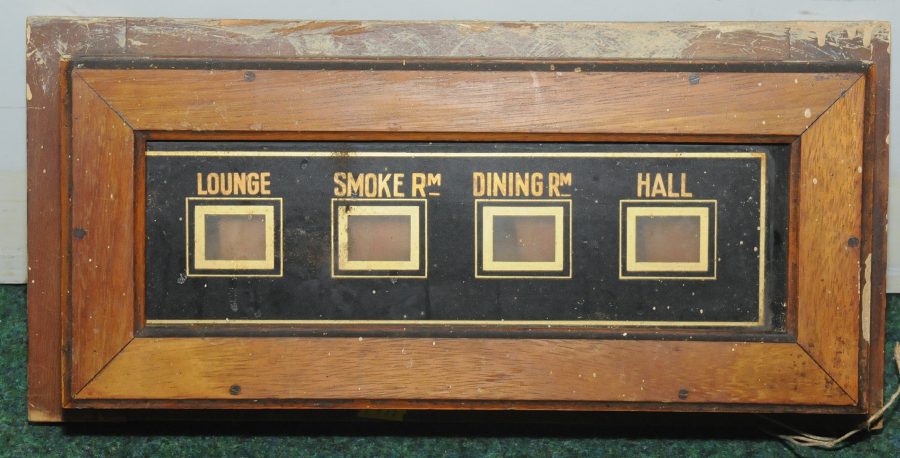 Early 20th century servants bell indicator board for four rooms, Lounge ...