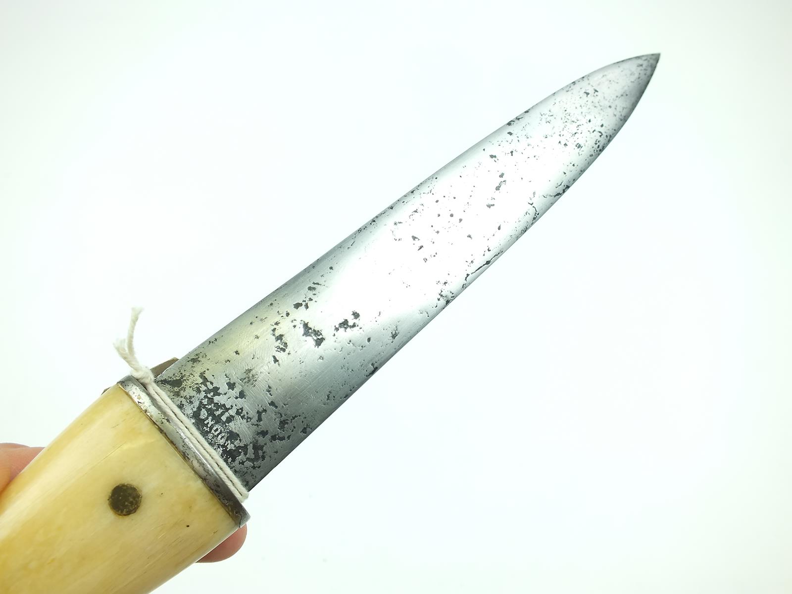 A worn Shakespeare knife, 18.5cm flattened rounded diamond section ...
