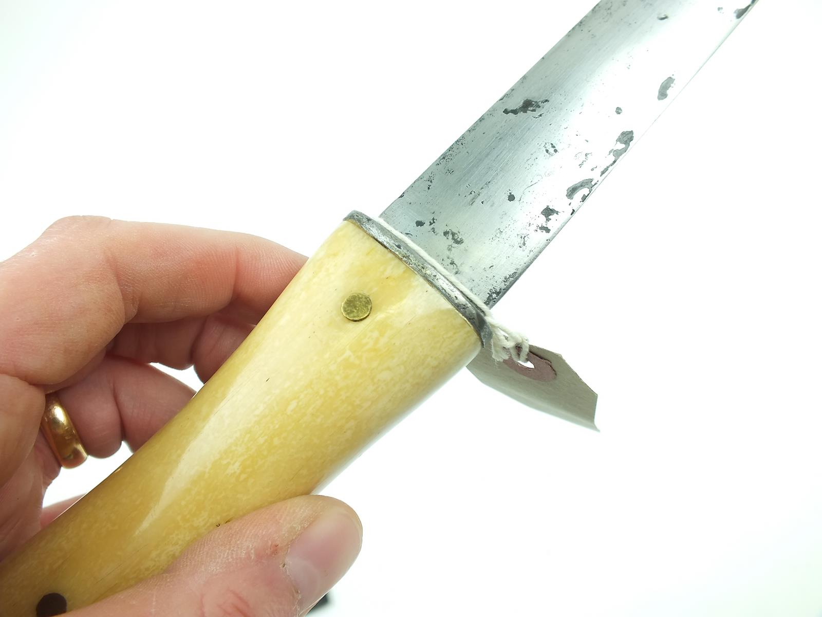 A worn Shakespeare knife, 18.5cm flattened rounded diamond section ...