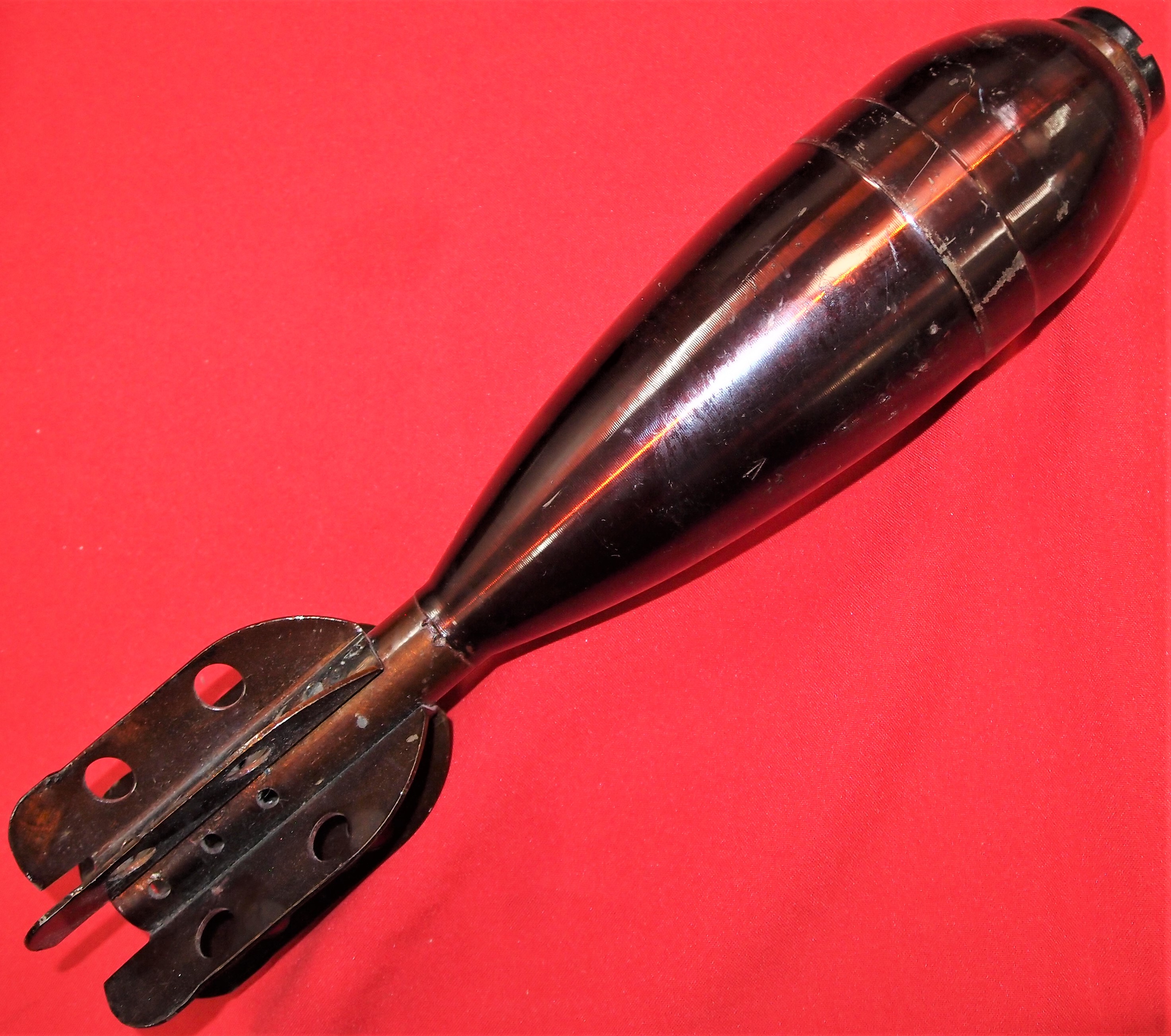 WW2 1944 dated Australian Army 3 inch mortar shell. Burnished copper ...