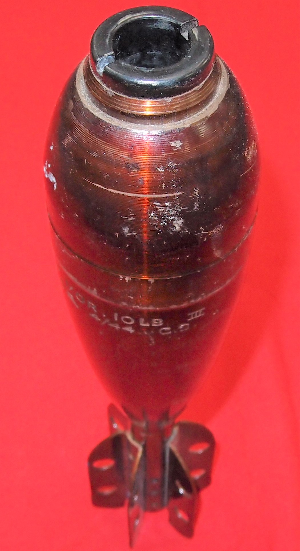 WW2 1944 dated Australian Army 3 inch mortar shell. Burnished copper ...