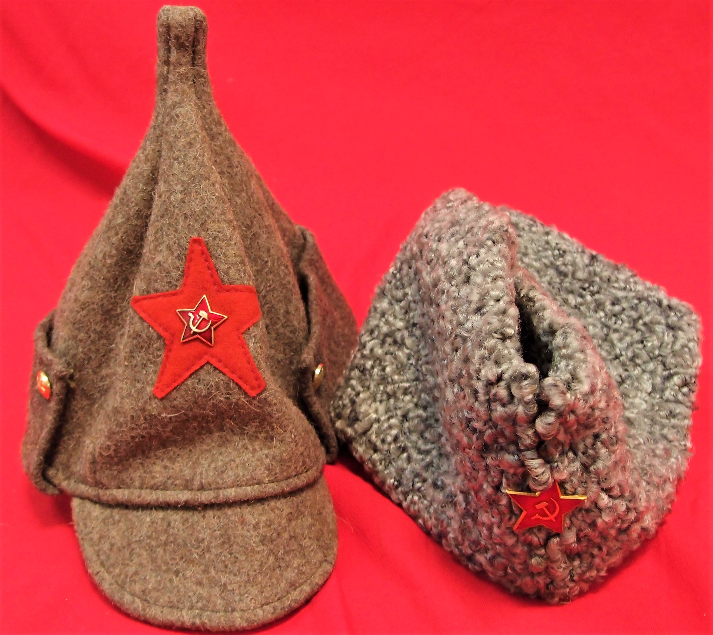 Soviet military winter weather caps (2). Includes 1950’s era officer’s ...