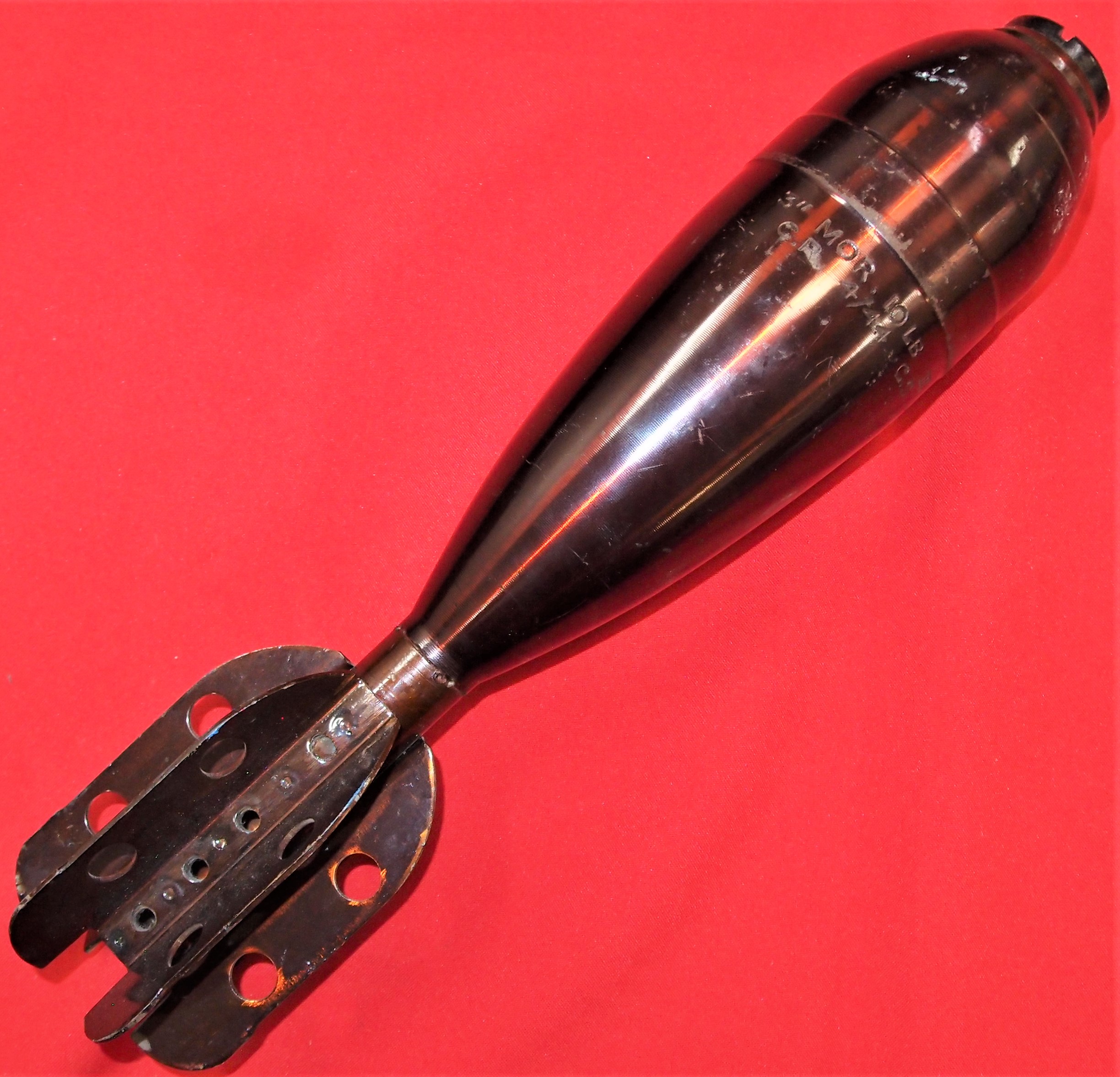 WW2 1944 dated Australian Army 3 inch mortar shell. Burnished copper ...