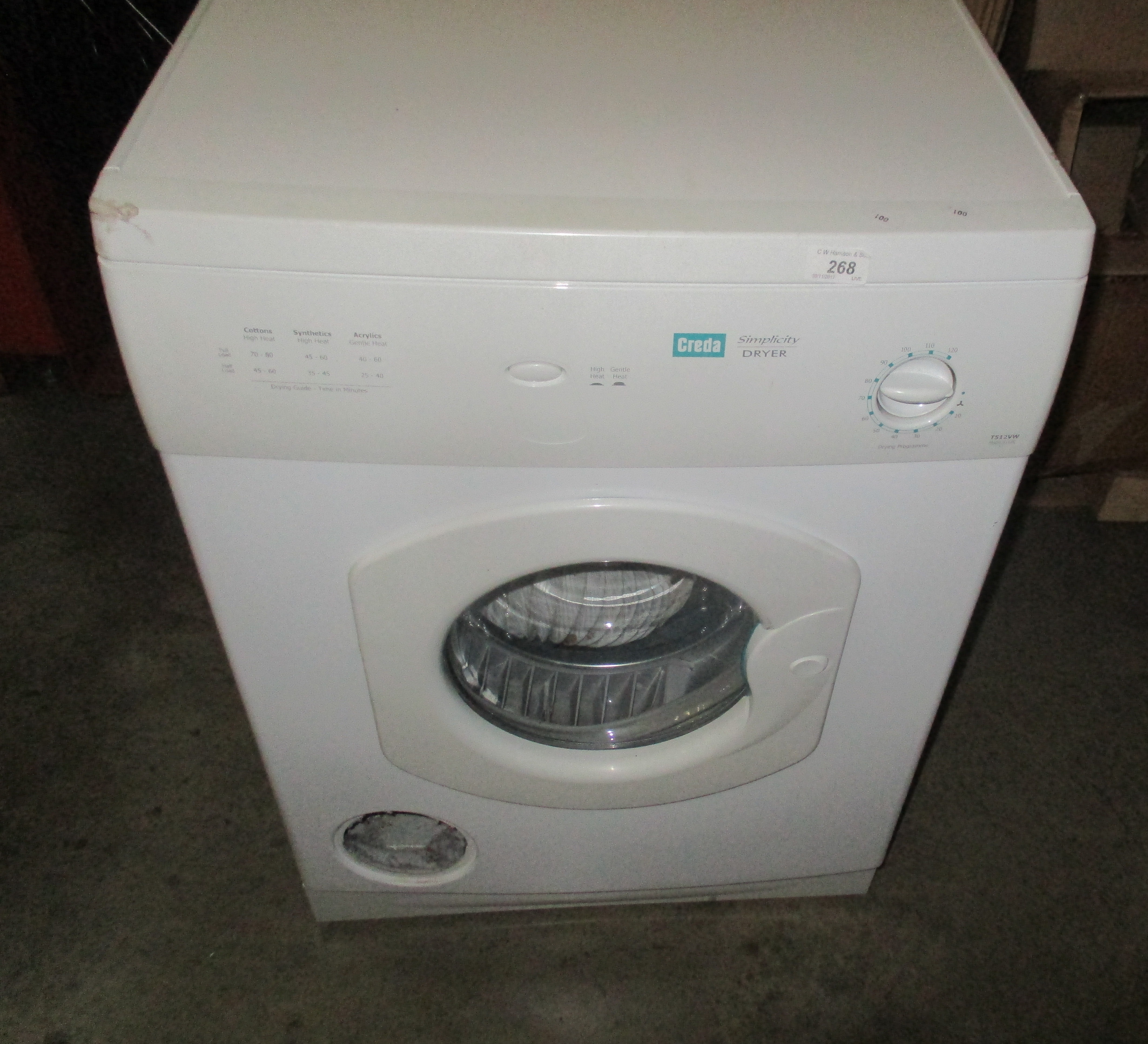 A Creda T512VW Simplicity tumble dryer