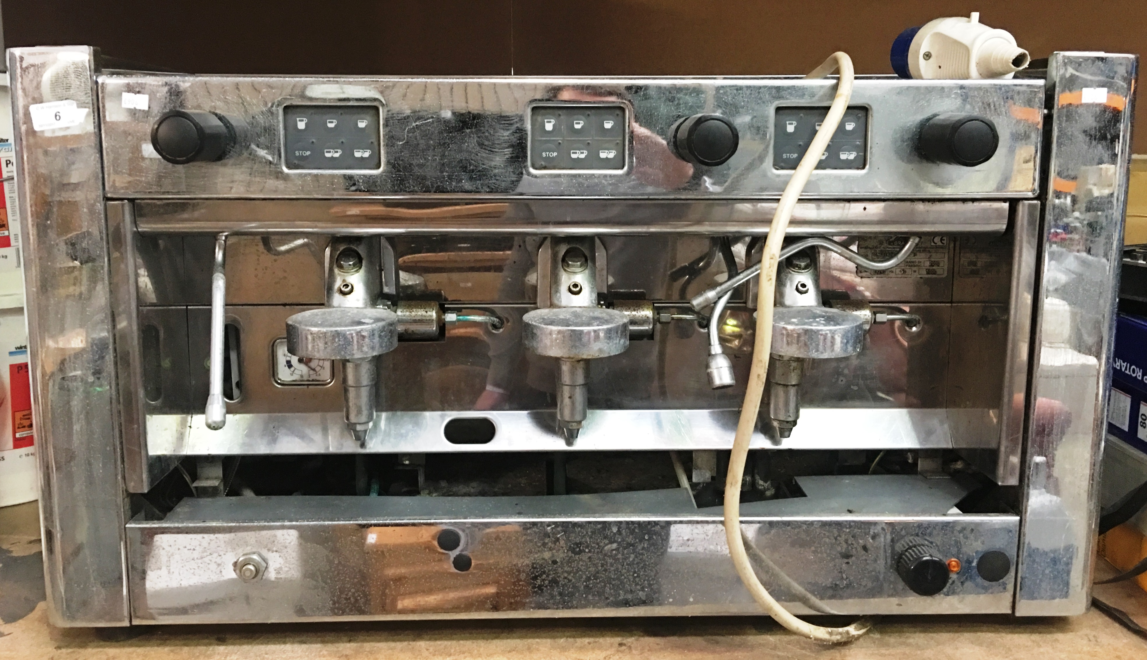 A stainless steel commercial coffee machine - 3 phase