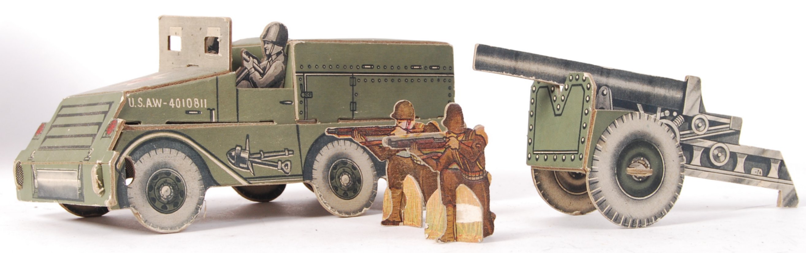 A vintage Built - Rite cardboard American military truck / gun wagon ...