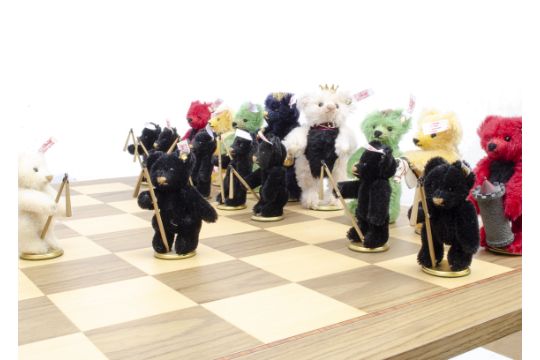 A Steiff limited edition Teddy Bear Chess Set and table 2007, 342 of ...