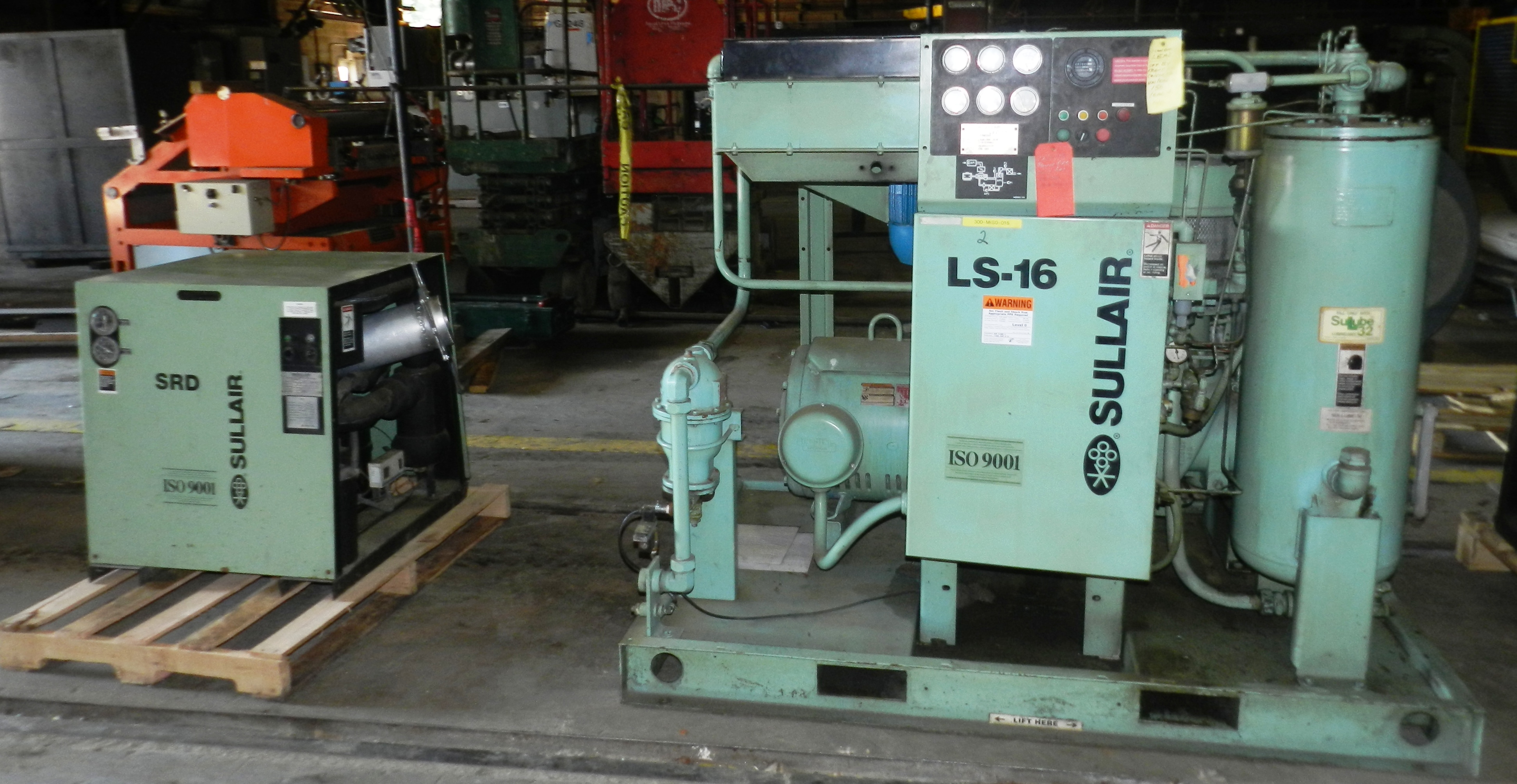 Sullair 75 HP Rotary Screw Air Compressor LS16-75H ACAC w/ Dryer SRD ...