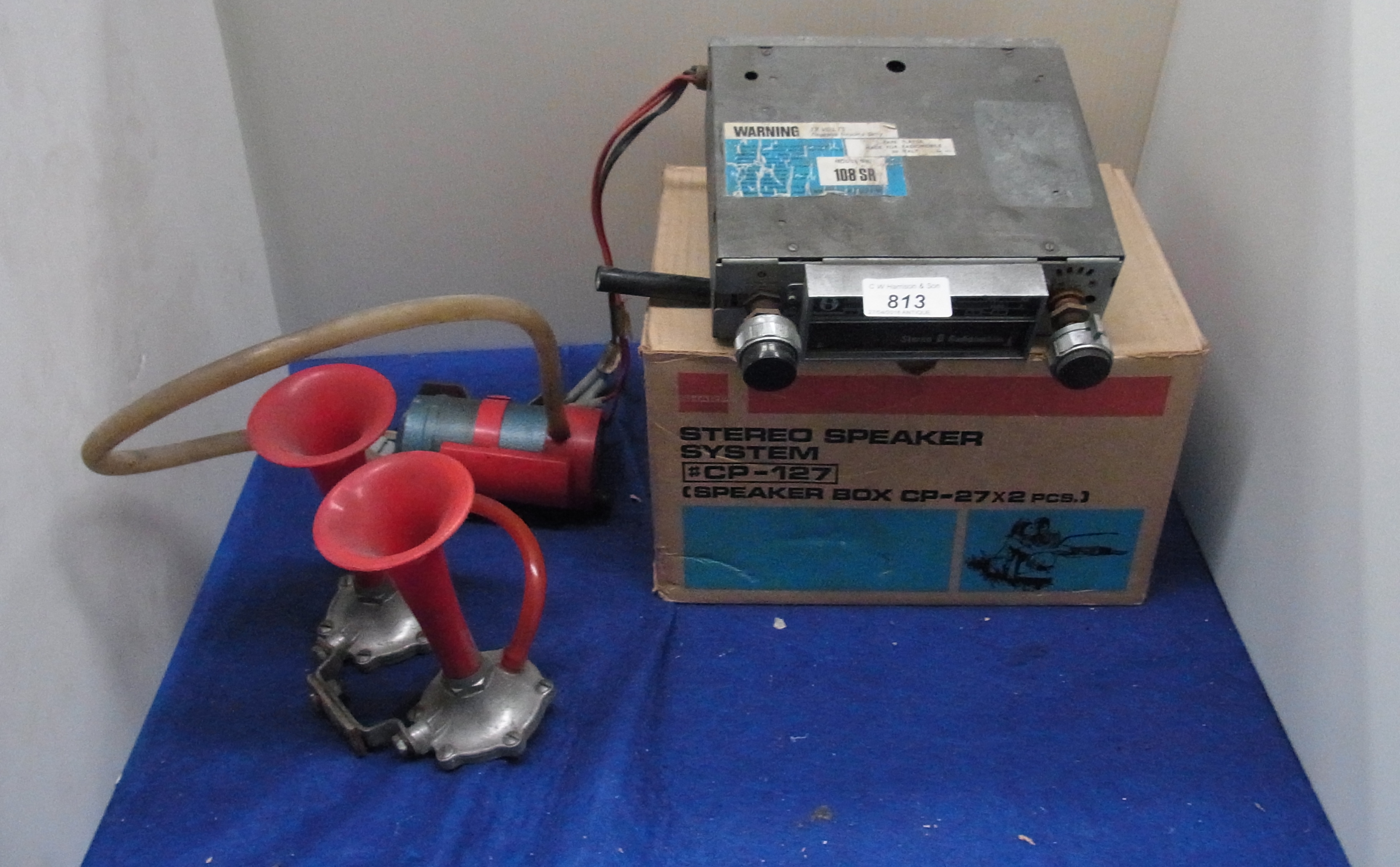 Harry Moss London Ltd. Maserati air horns, a Stereo Radiomobile 8 track ...