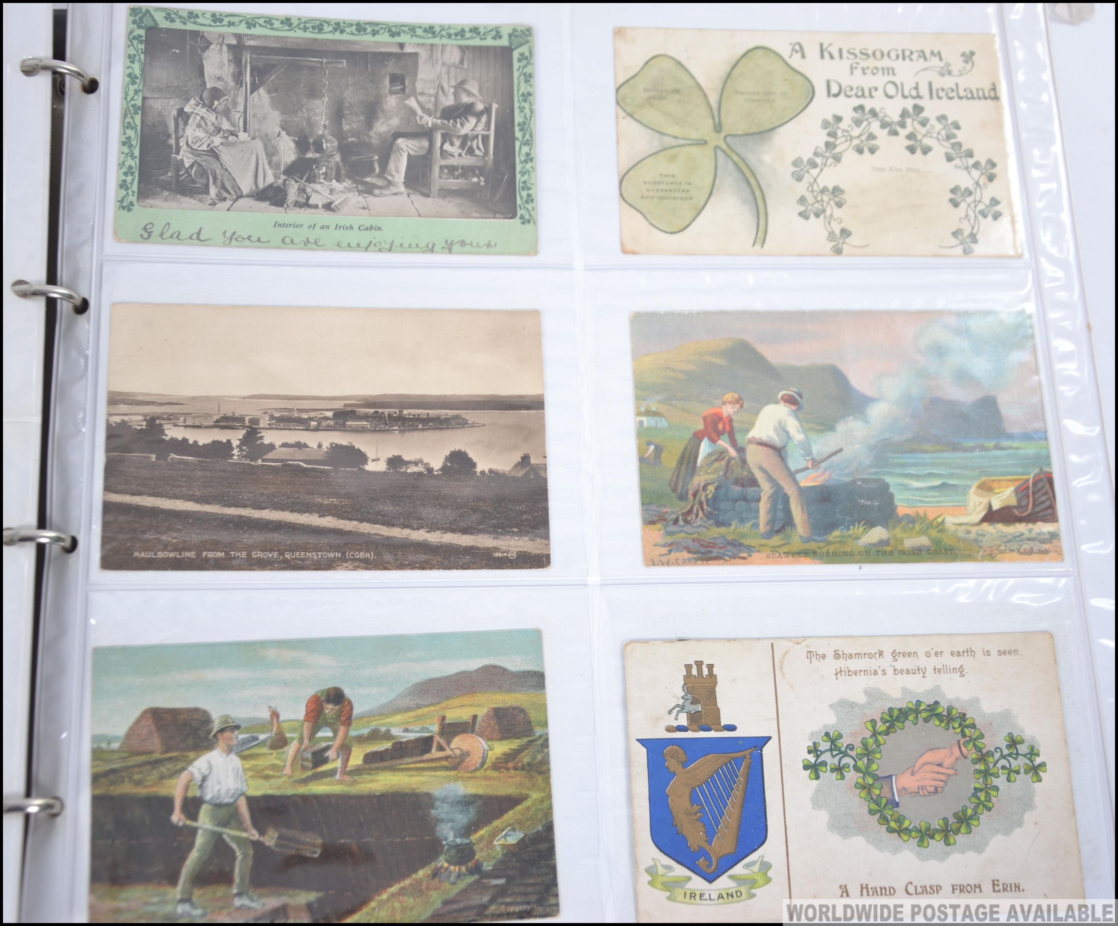 IRELAND Irish vintage postcard collection in album inc NI. 270 cards ...