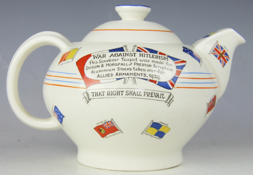 A World War II propaganda tea pot 'War Against Hitlerism' by Crown ...