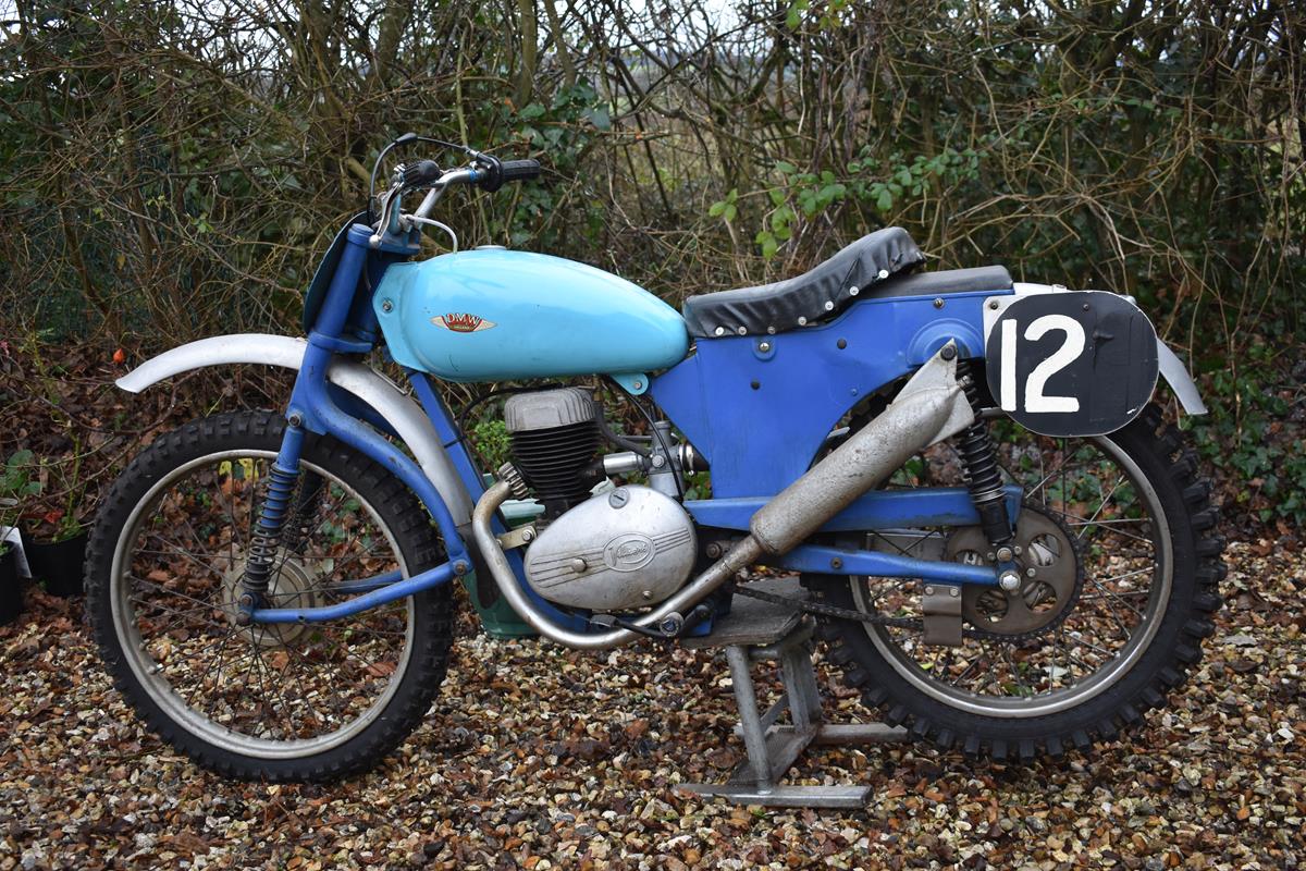 A circa 1952 DMW 197cc twin shock scrambler, unregistered, blue. Dawson ...