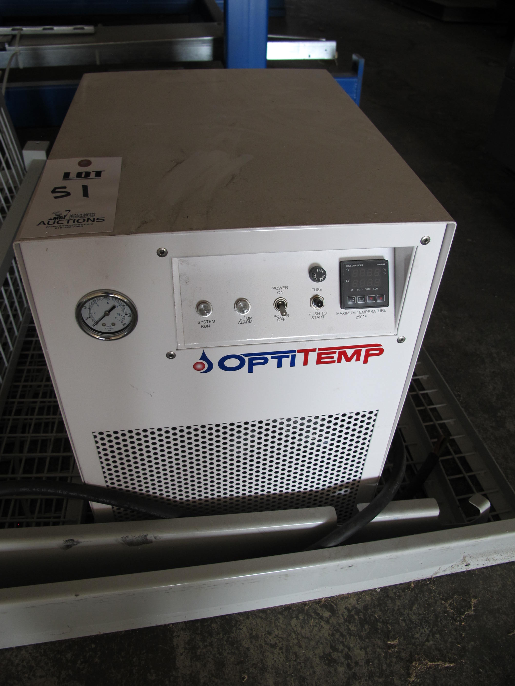 OPTITEMP INDUSTRIAL CHILLER, MODEL MTC1124C-CUSPUMP, MANUFACTURED 06/ ...