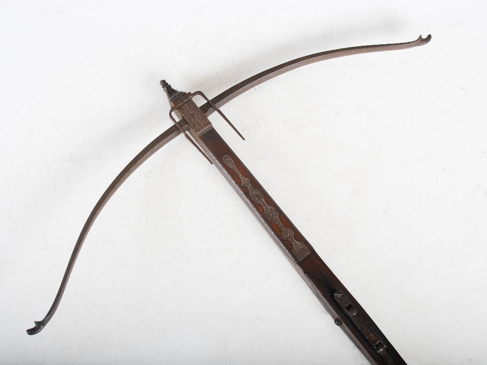 A George III English crossbow, circa 1800, with mahogany tiller ...