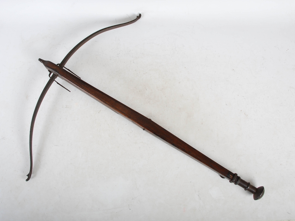 A George III English crossbow, circa 1800, with mahogany tiller ...