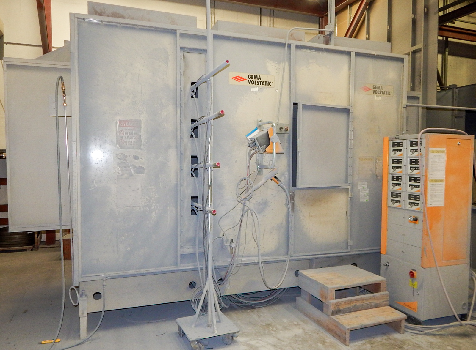 ITW GEMA (2012) VOLSTATIC POWDER COAT BOOTH 72" X 96"X 144" WITH 8 ITW ...