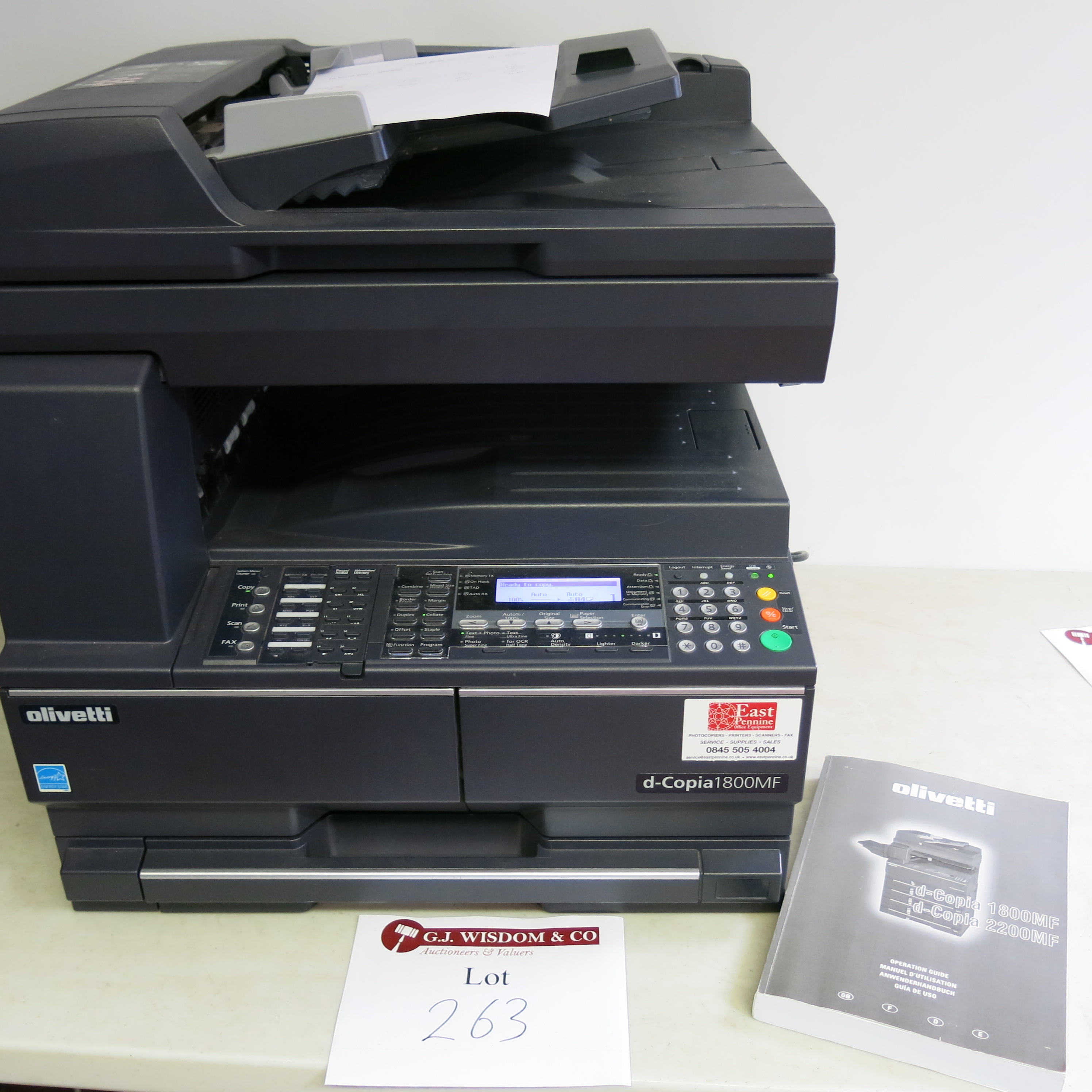 Olivetti Copier & Network Mono Printer, Model d-copia 1800mf. Comes ...