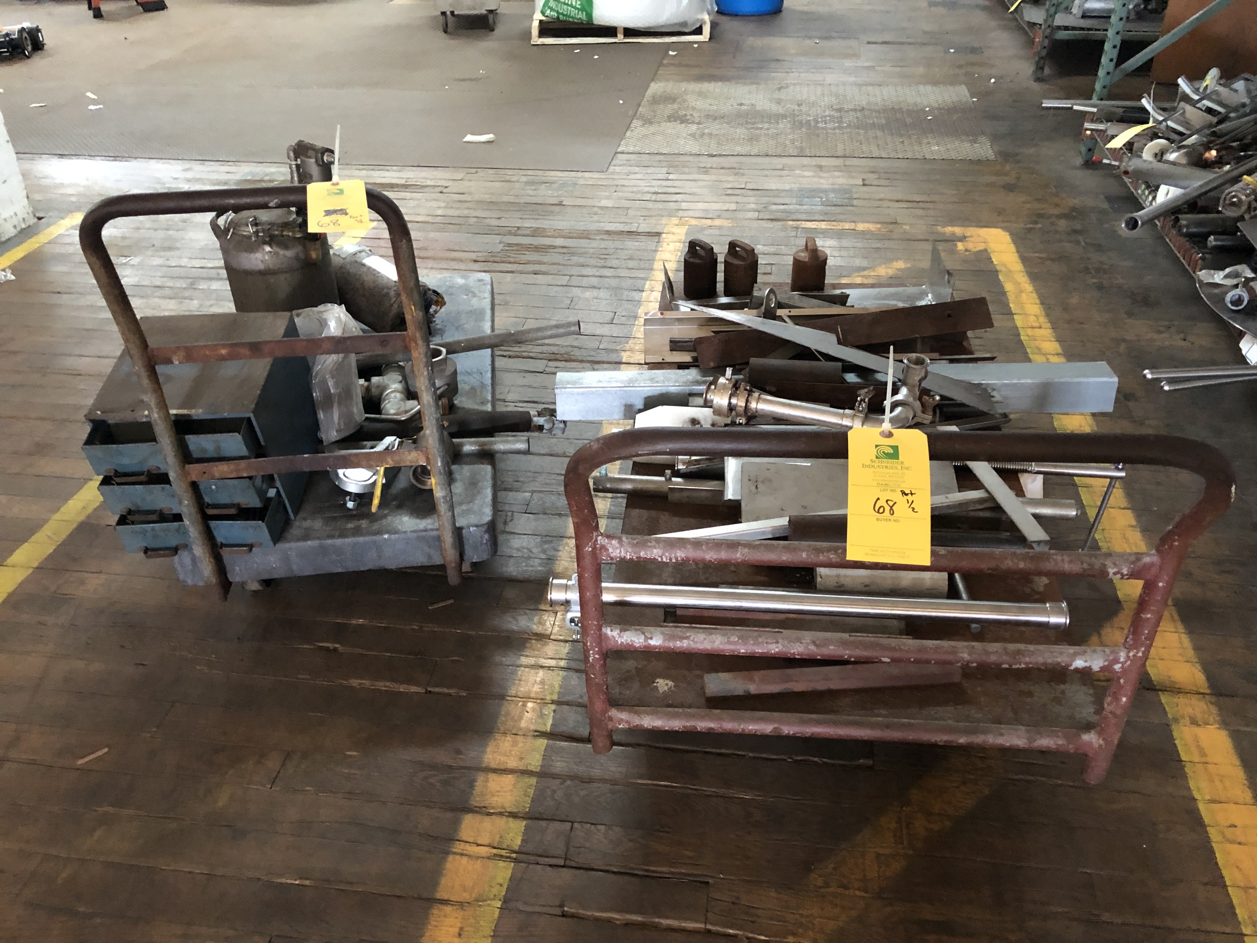 { Group of lots: 67, 68 } (2) Push Carts & Scrap Metal