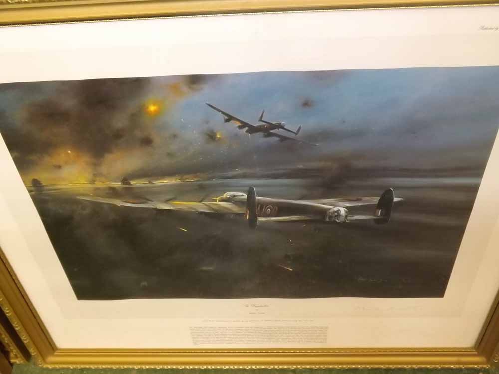 ROBERT TAYLOR, COLOURED PRINT, "The Dambusters", SIGNED IN PENCIL TO ...
