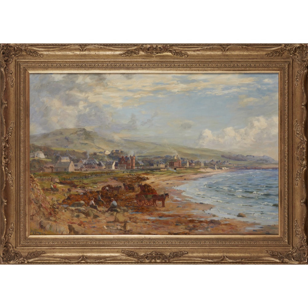 DUNCAN CAMERON (SCOTTISH 1837-1916) ON THE SEA-FRONT LARGS Signed, oil ...