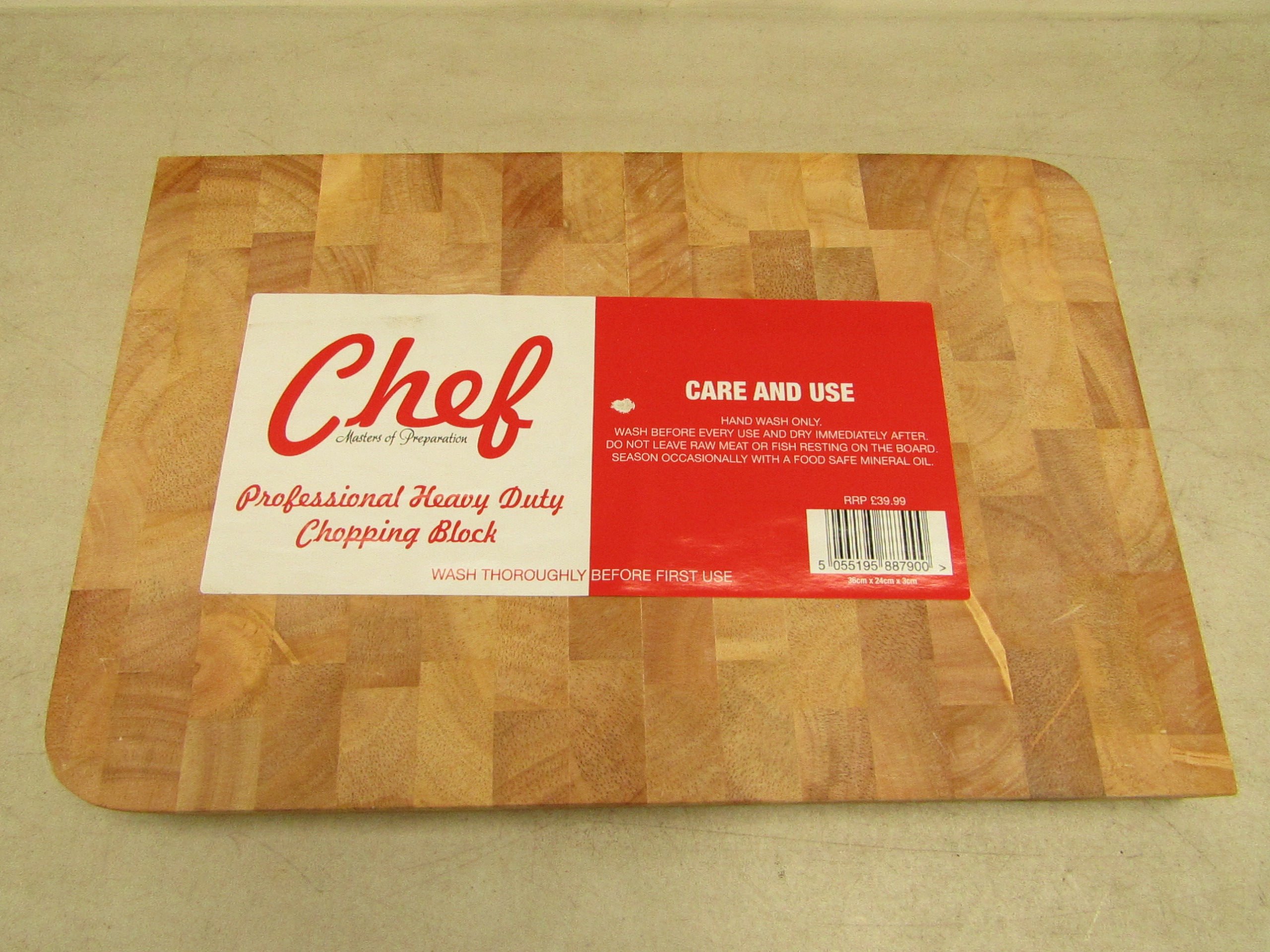 Chef professional heavy duty chopping board, new.