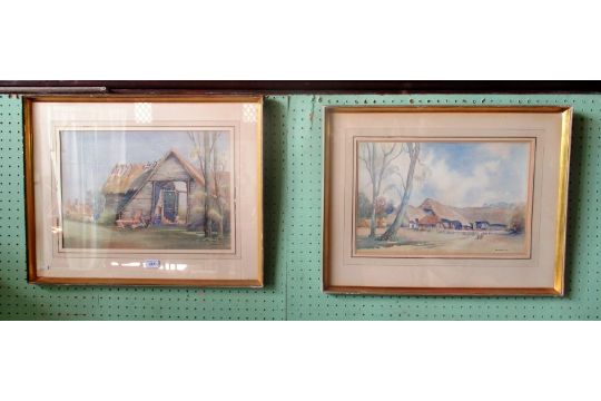 John Bicknell, a pair of 20th century framed and glazed watercolours ...