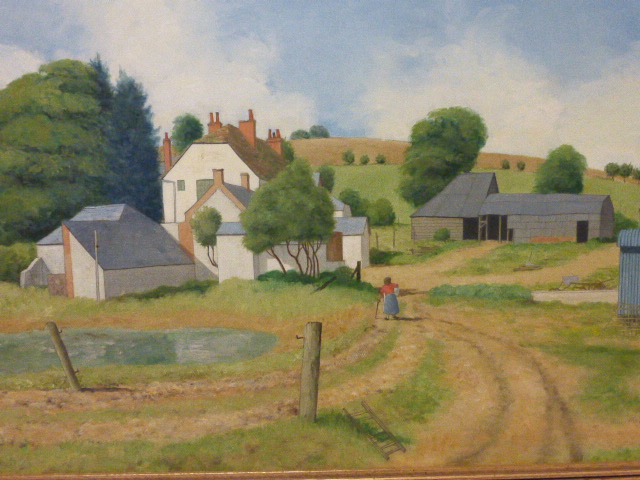 Christopher Hall (Born 1930) - oil painting on board of a rural scene ...