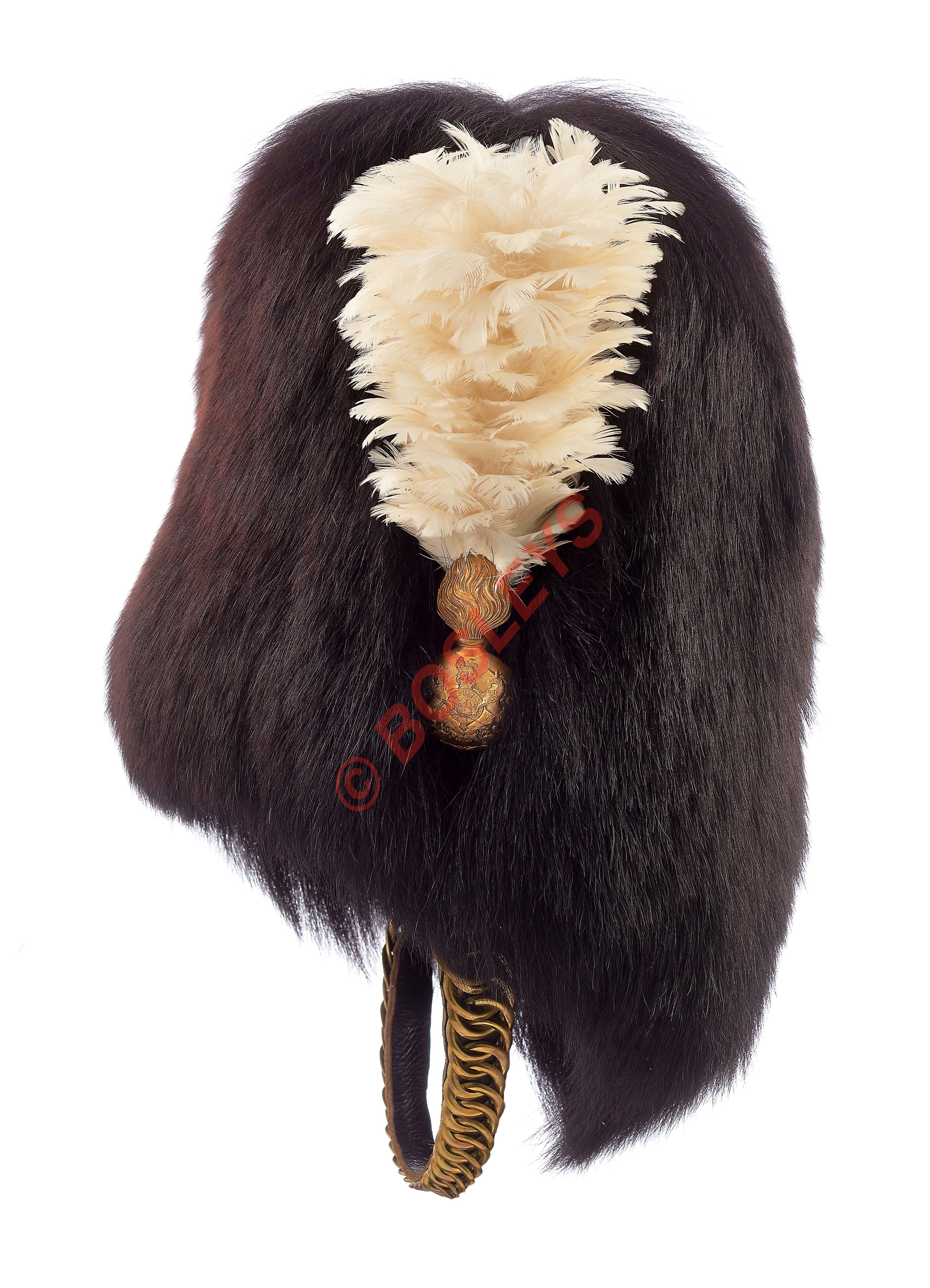 Royal Scots Greys Trooper's Bearskin.A very good example, the bearskin ...