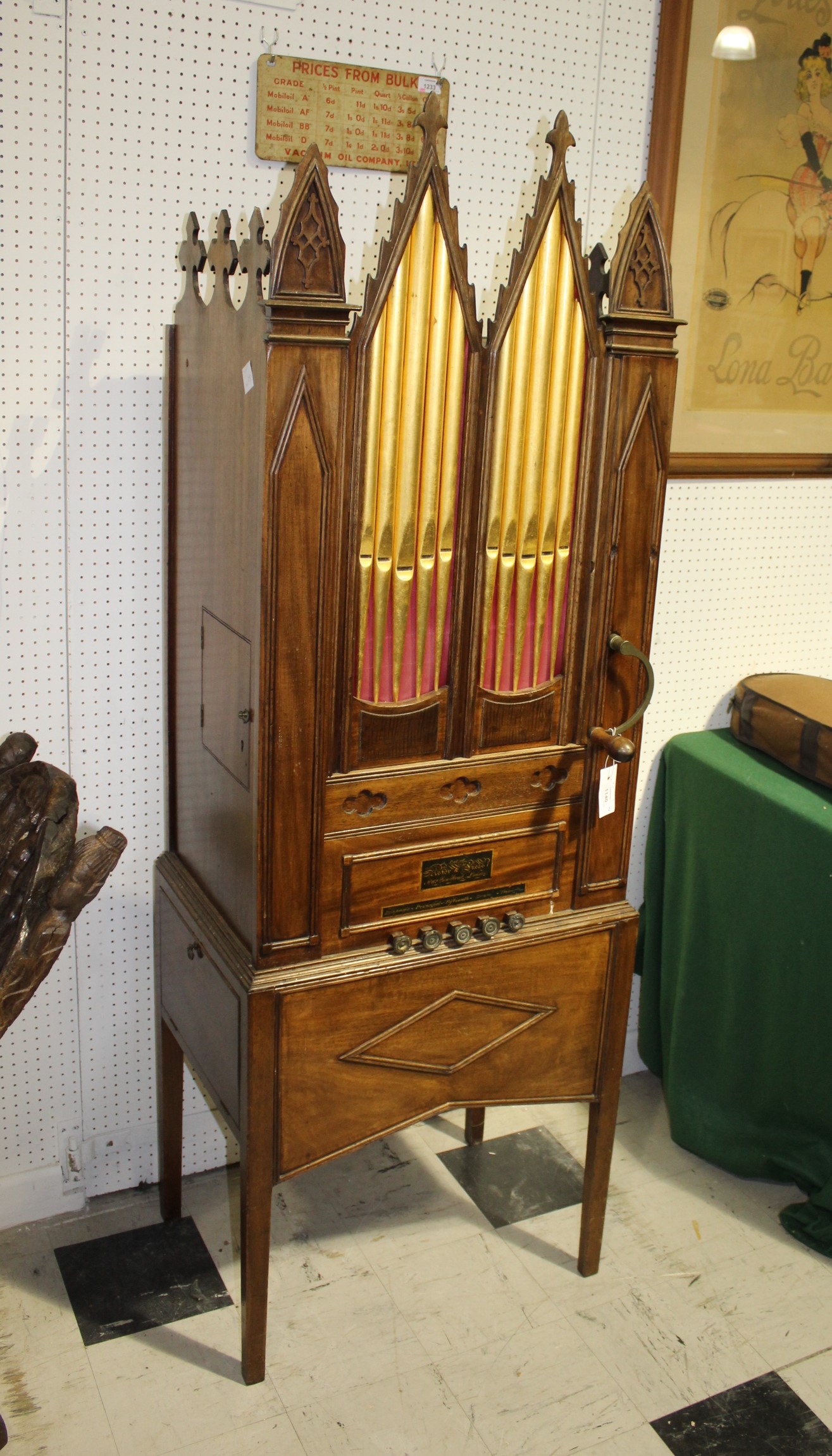 ASTOR & LUCAS 19THC ENGLISH BARREL ORGAN an early 19thc Gothic style ...