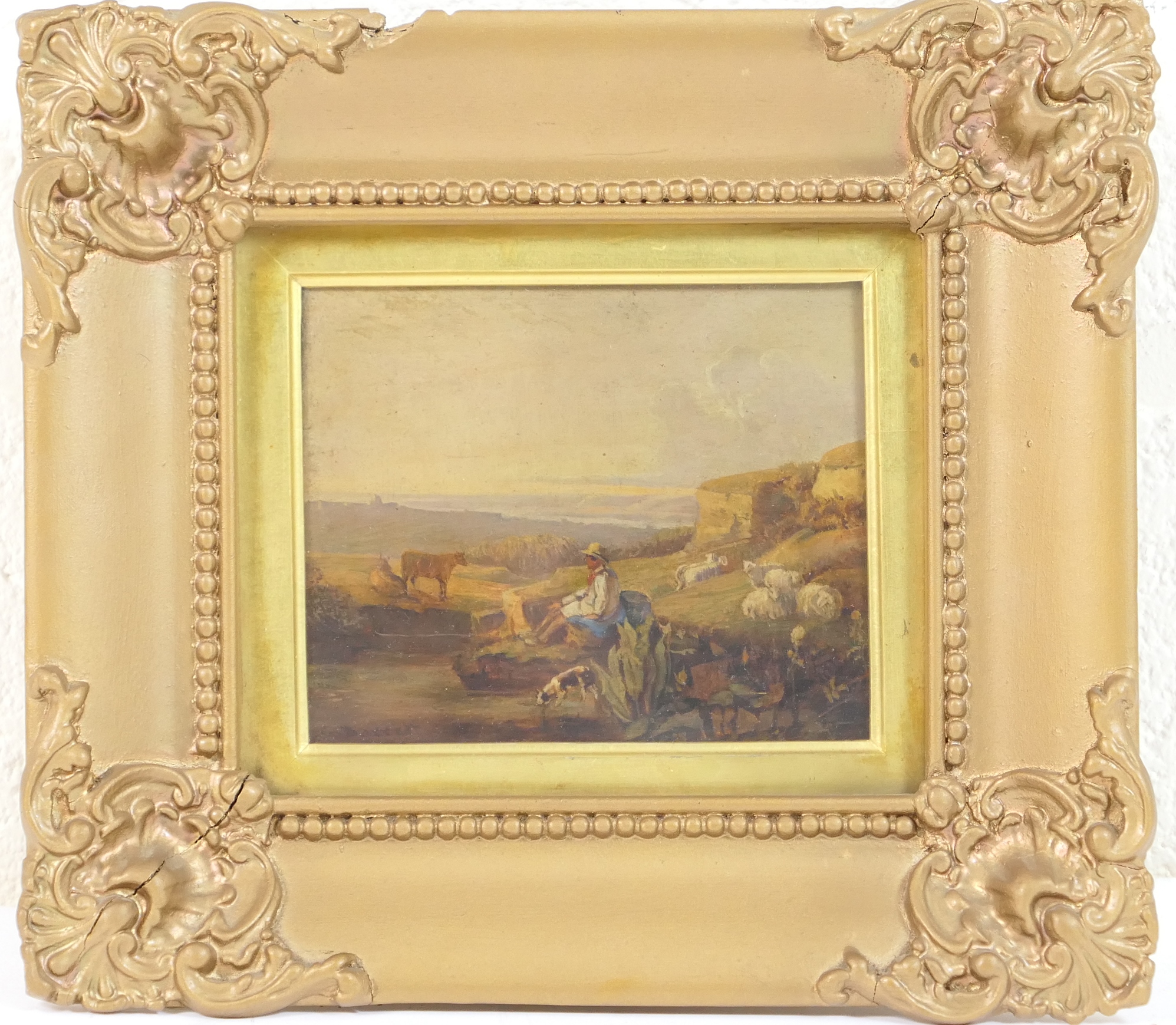 George Barratt (circa 1767-1842), Shepherd at rest, signed oil on ...