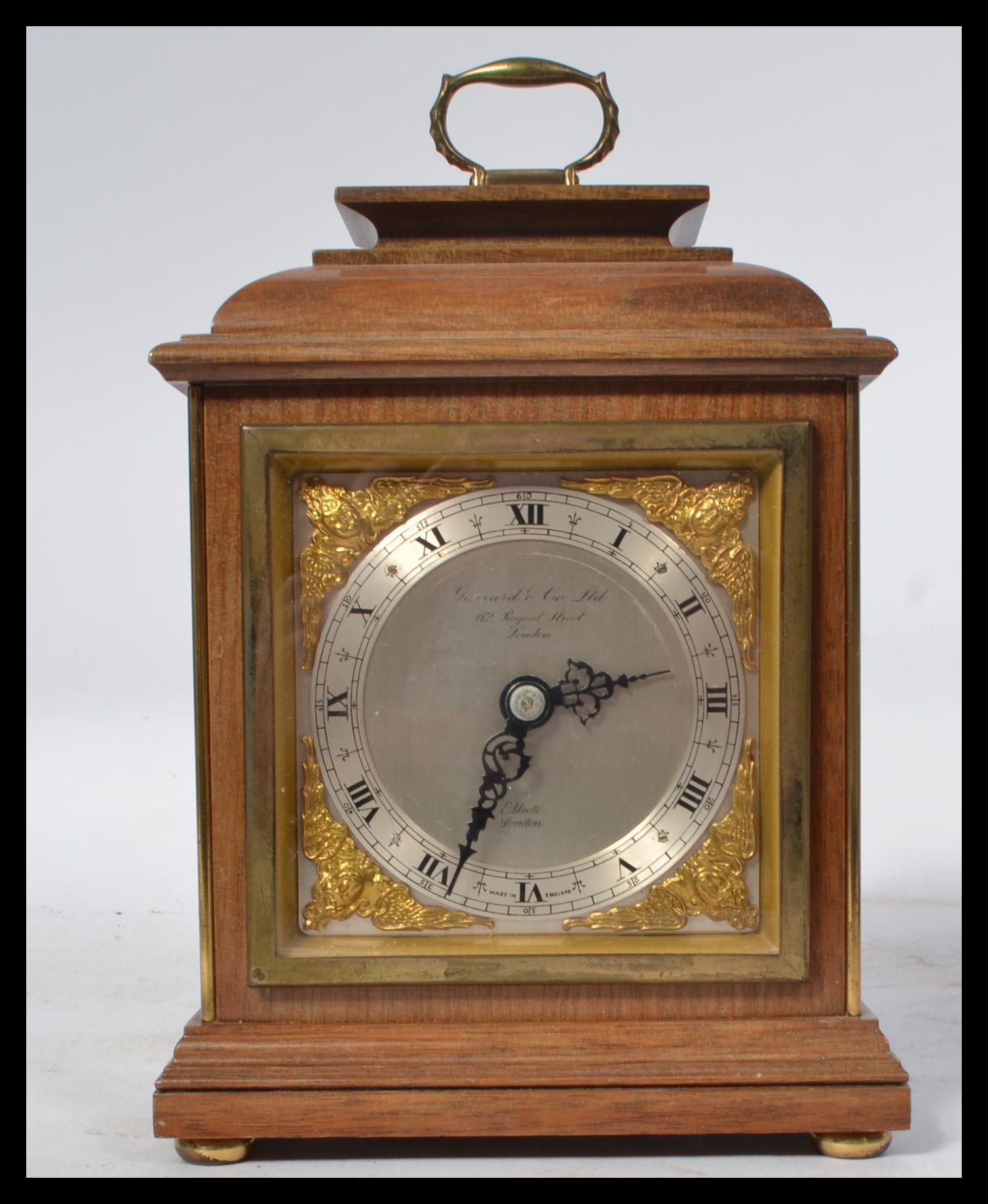 A mid century Elliott Garrard & Co of London bracket - mantel clock ...
