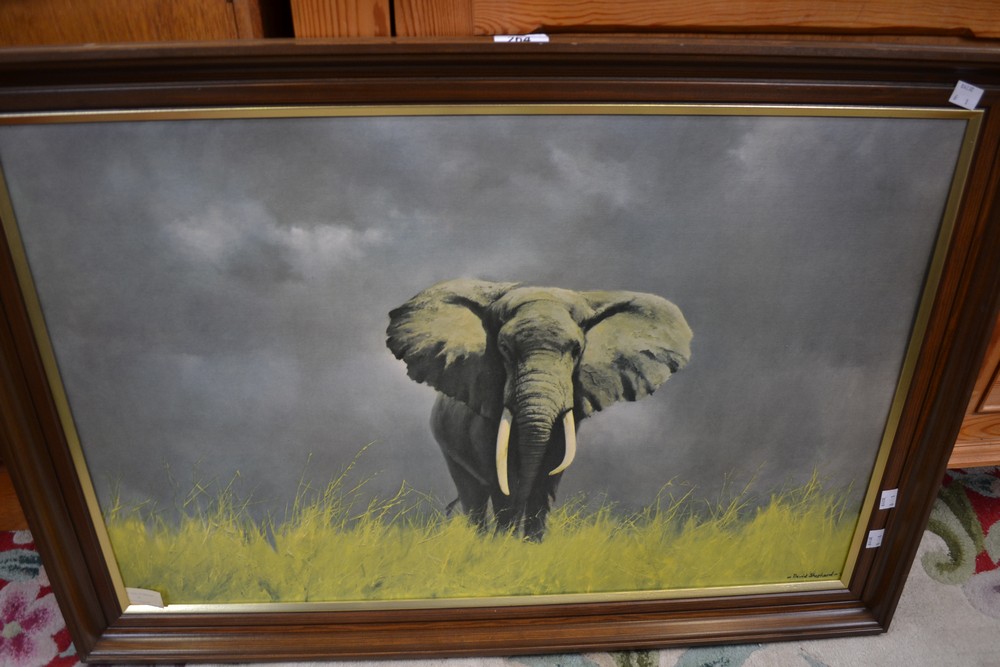 David Shepherd, after, Wise Old Elephant, 49cm x 74cm, framed print
