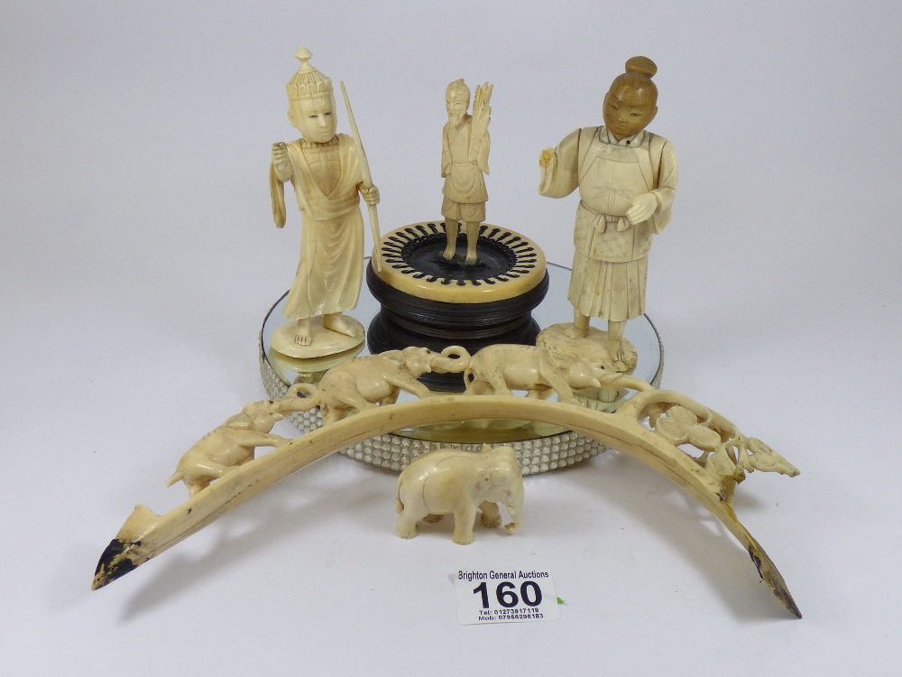 5 VICTORIAN IVORY ITEMS FOR RESTORATION