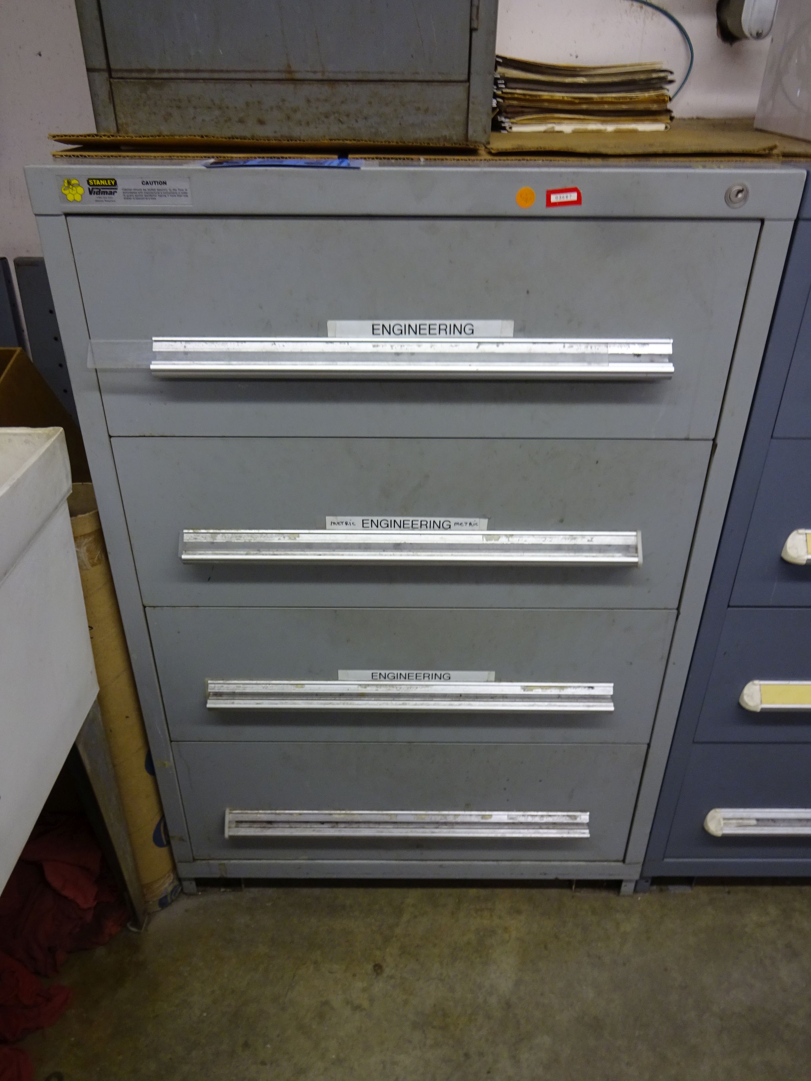 4-DRAWER VIDMAR CABINET WITH CONTENTS **RM 7**