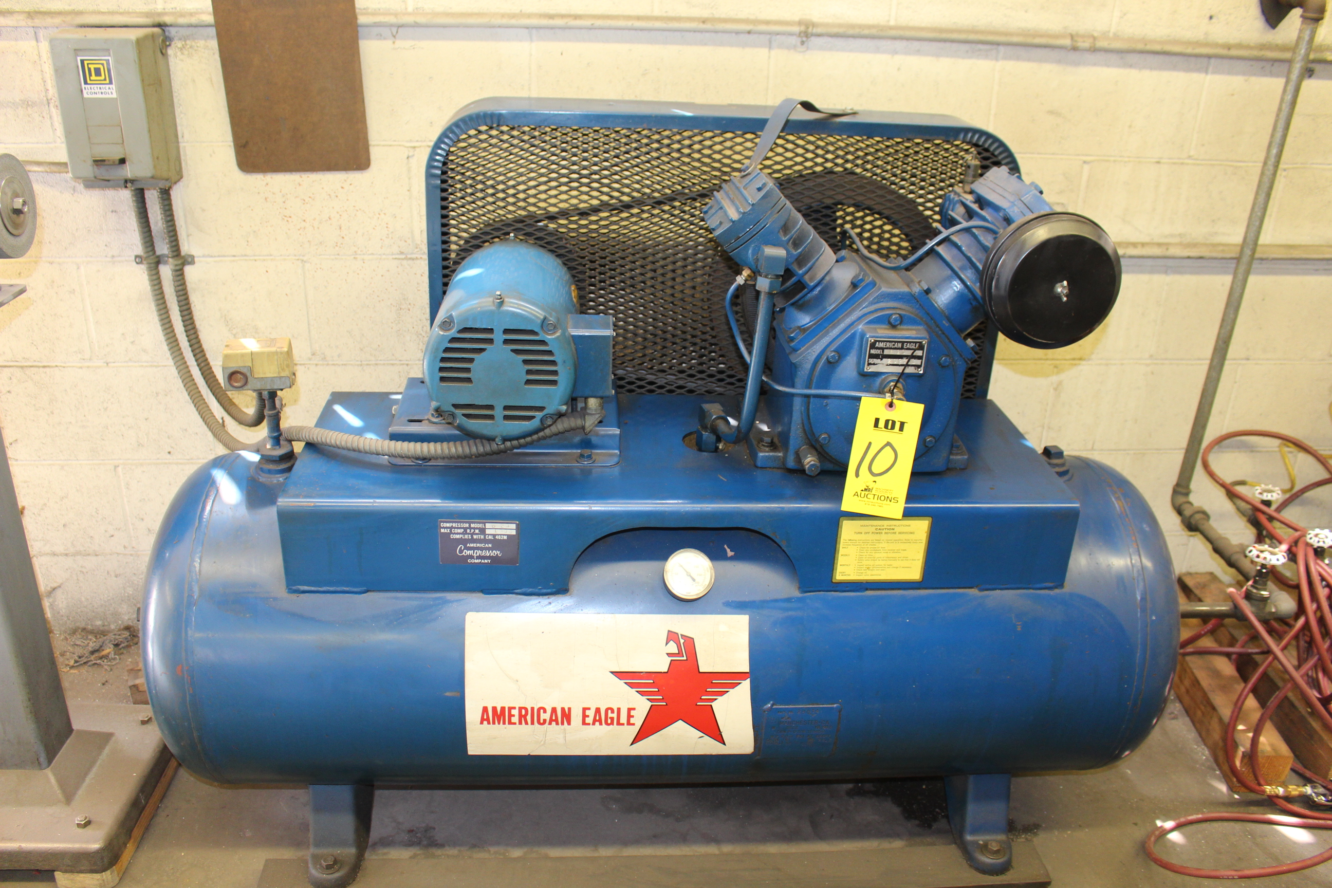 AMERICAN EAGLE AIR COMPRESSOR, MODEL B-23, S/N 239701, 5 HP MOTOR