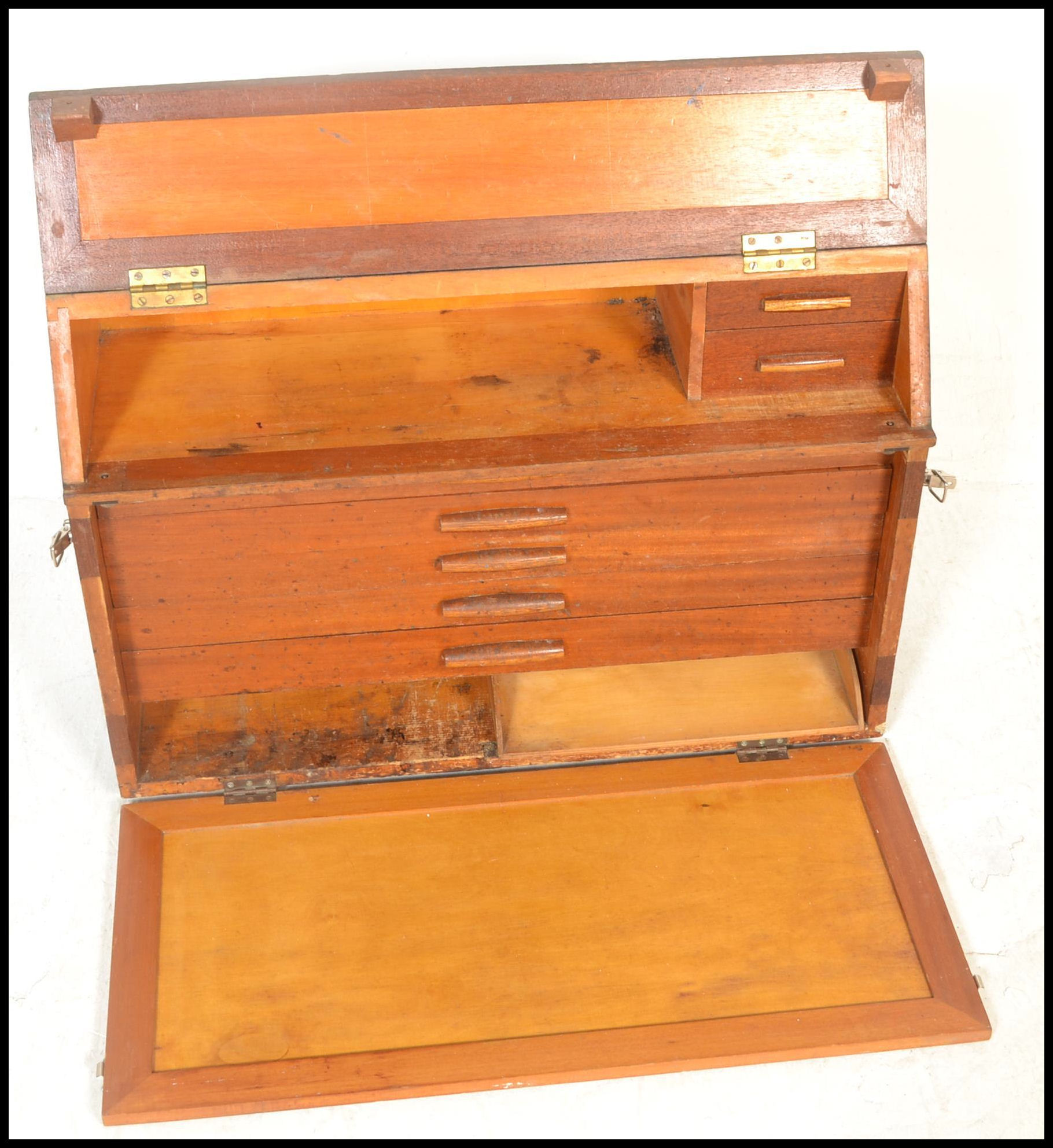 A vintage mid 20th Century apprentice tool box, constructed by the ...