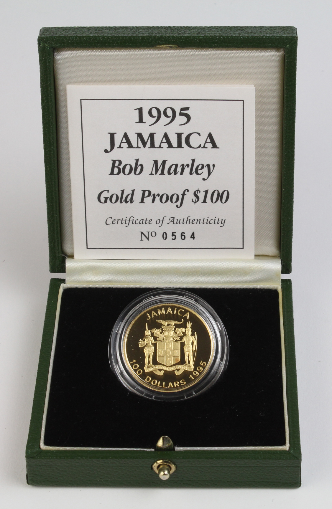 Jamaica Bob Marley 50th Anniversary Gold Proof $100 1995 (15.98g .999 ...
