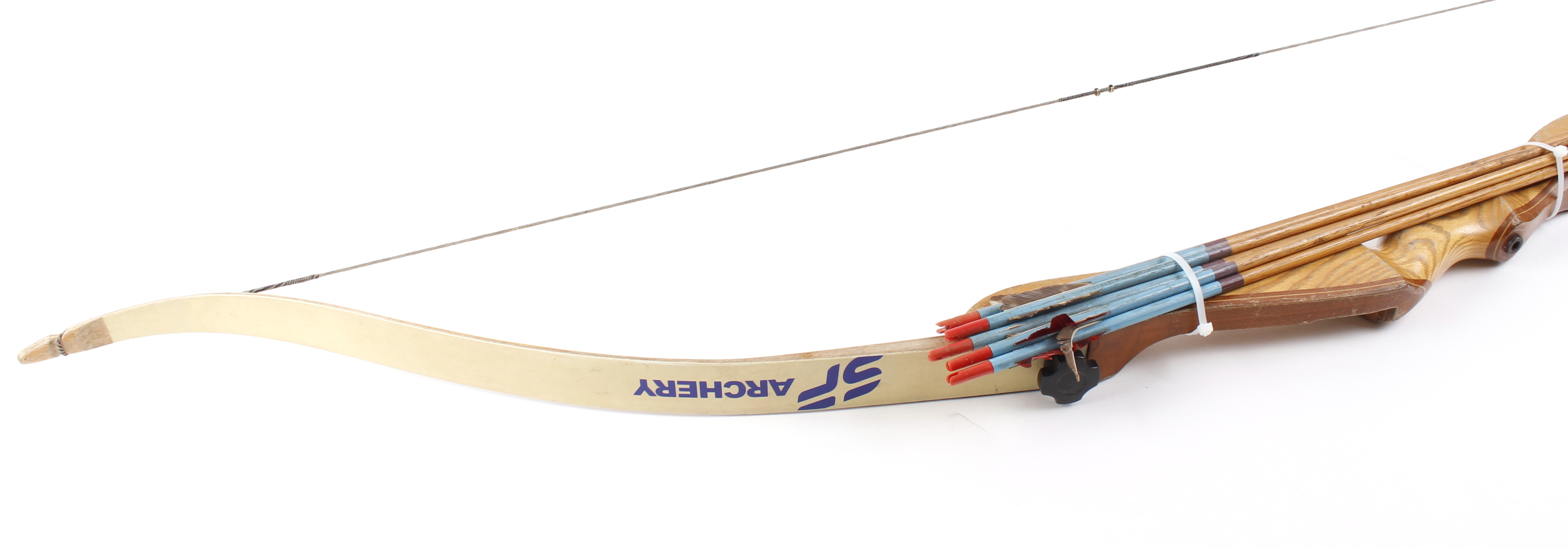 SF Archery Optima + 68 ins 20lbs recurve bow with set of 6 blue painted ...