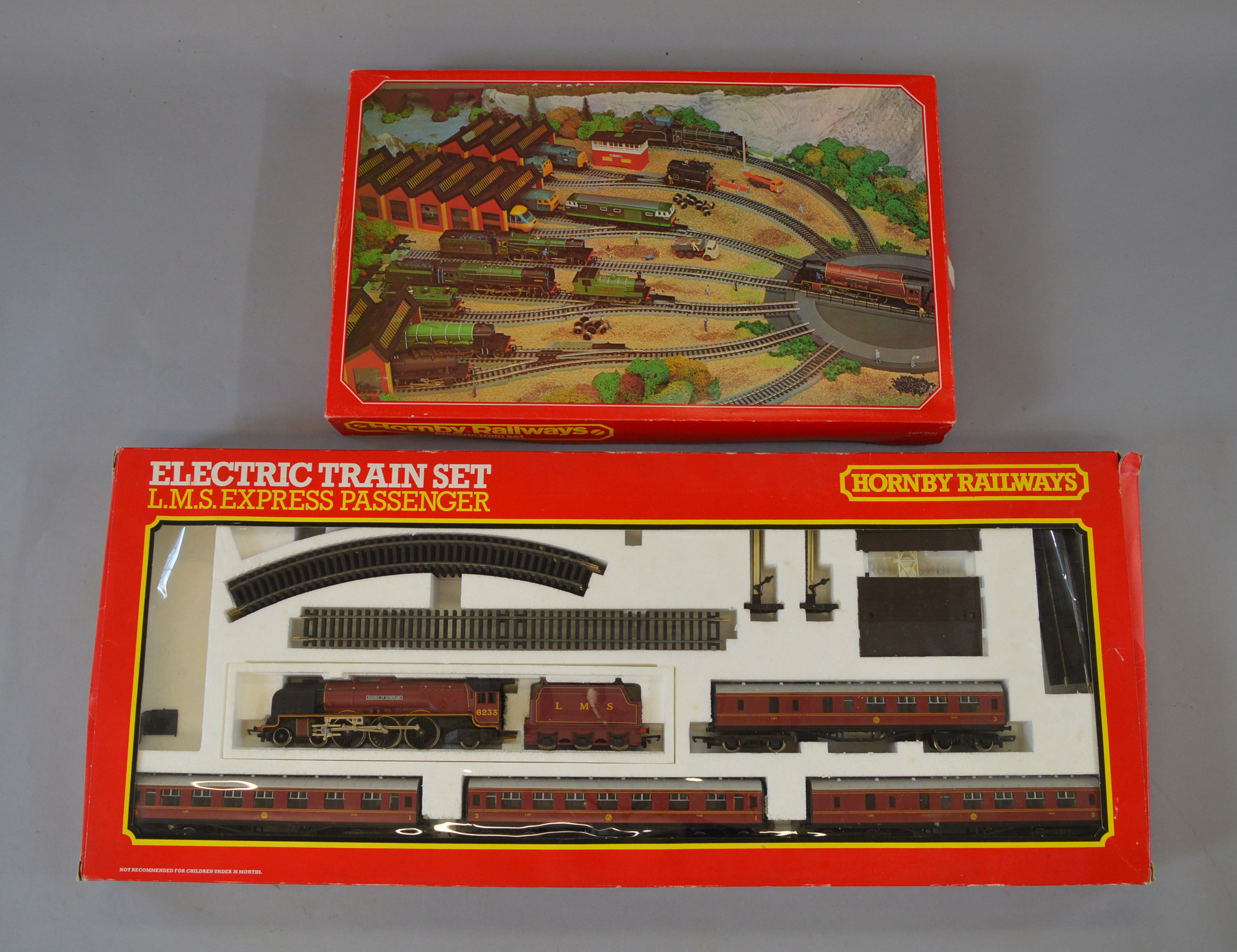 OO Gauge Hornby 2 x train sets. R697 LMS Express Passenger & R873 "Iron ...