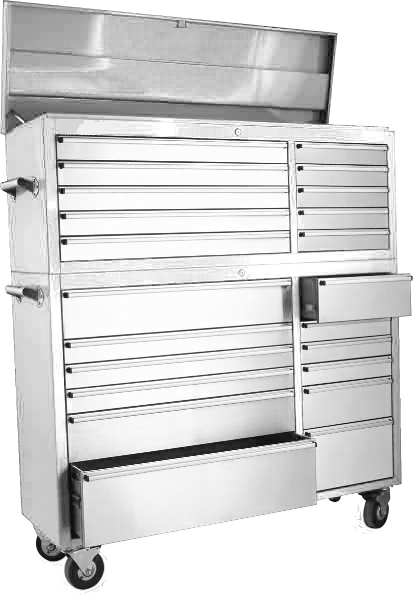 54 inch 22 draw stainless steel toolbox 1372mm W x 1550mm H 460mm D NEW ...