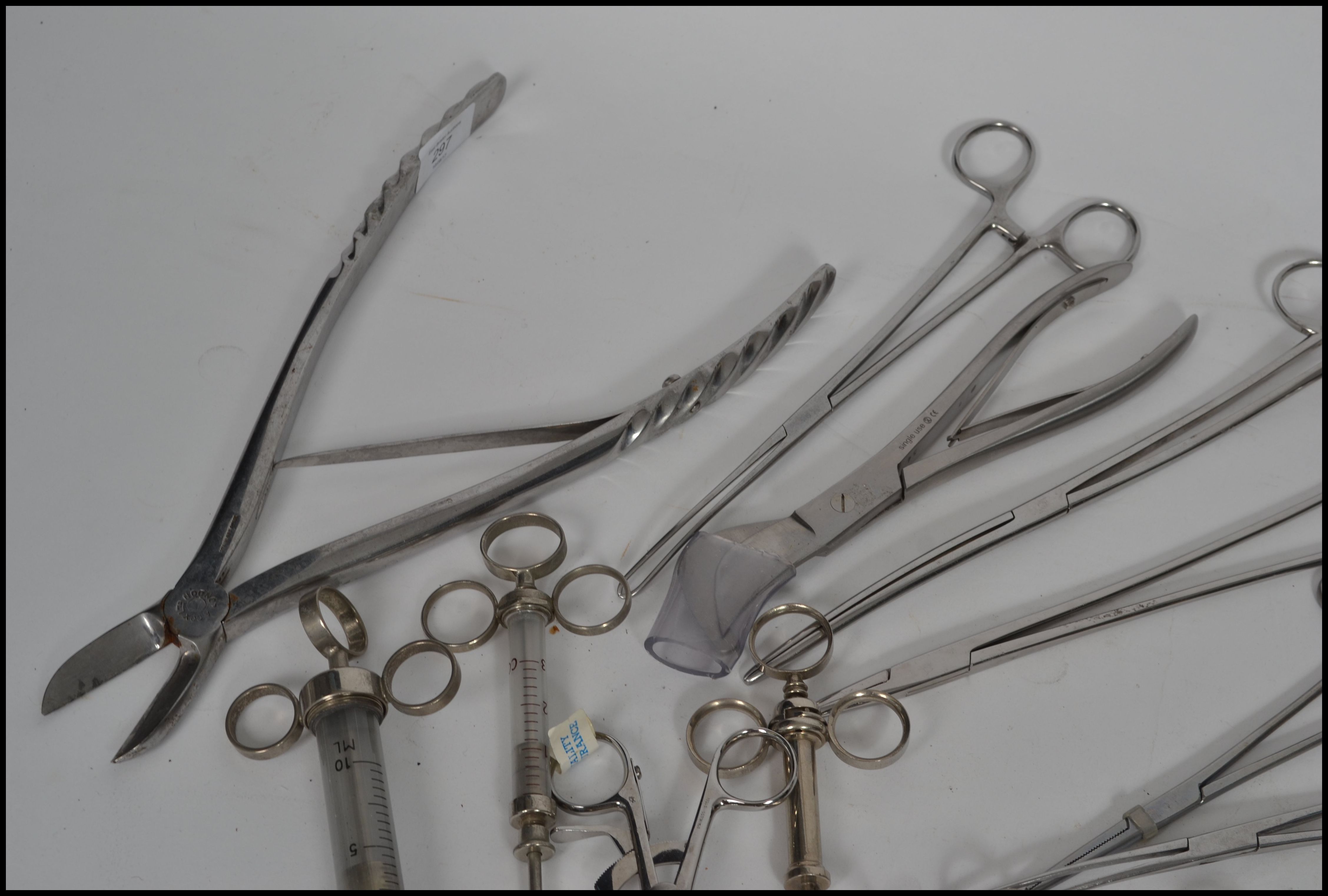 A collection of vintage medical doctors surgical operation tools in ...