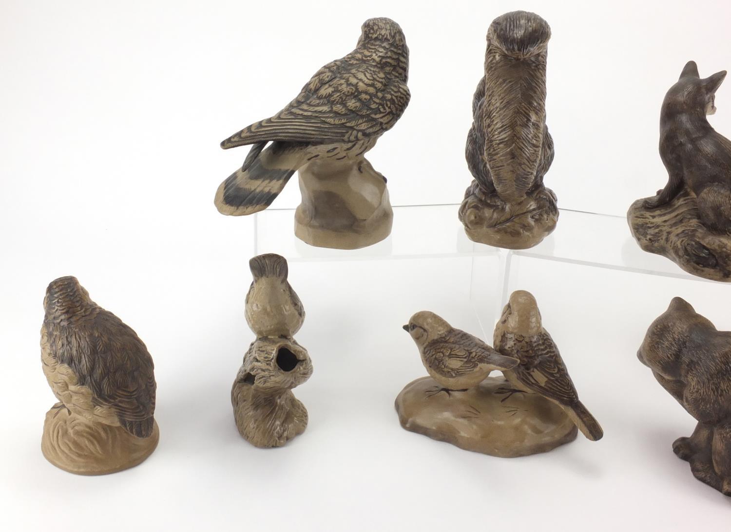 Eight Poole pottery animals and birds including a squirrel, the largest ...