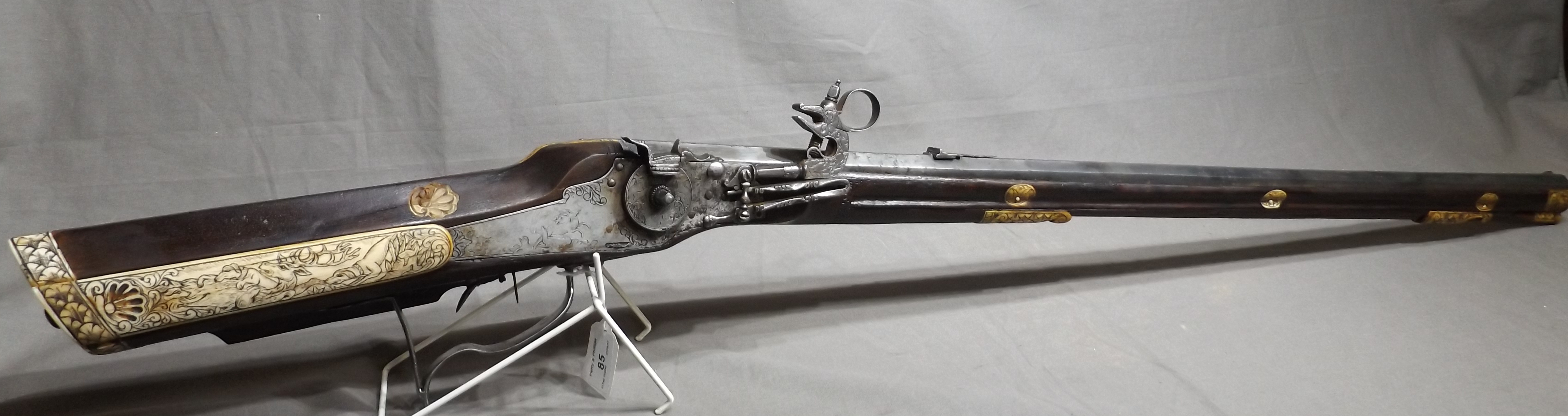 A Magnificent German 17th Century Wheelock Sporting Gun with Slightly ...